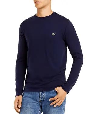 Lacoste Long-sleeve Pima Cotton Tee - Navy Blue