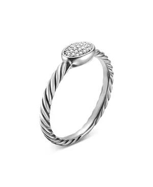 David Yurman Petite Pave Oval Ring With Diamonds