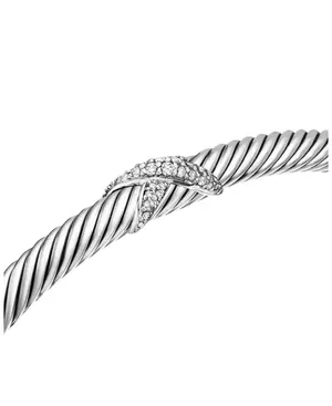 David Yurman X Bracelet With Diamonds - Silver