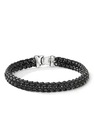 David Yurman David Yurman Woven Box Chain Bracelet Silver/black