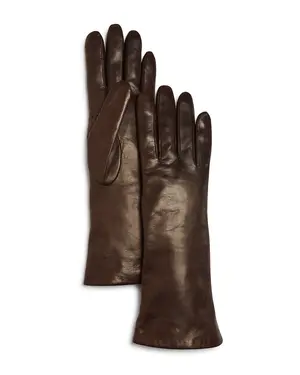Bloomingdale'S Bloomingdale's Leather Gloves With Cashmere Lining Brown