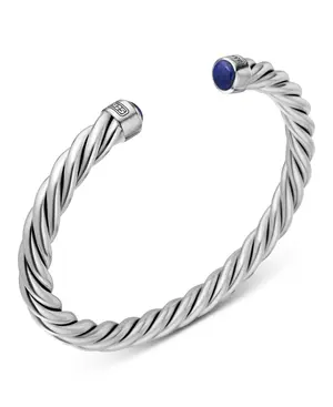 David Yurman Cable Classic Cuff Bracelet With - Lapis Lazuli