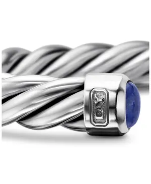 David Yurman Cable Classic Cuff Bracelet With - Lapis Lazuli