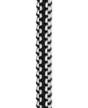David Yurman Woven Box Chain Bracelet In Sterling And Black Nylon - Black/silver