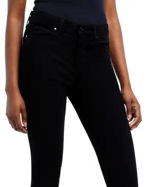Paige Hoxton High-rise Ankle Skinny Jeans - Black Shadow