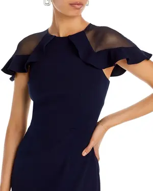 Eliza J Ruffle Sleeve Cocktail Sheath Dress