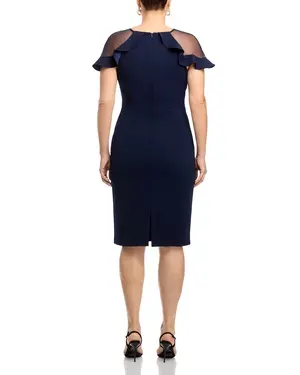 Eliza J Ruffle Sleeve Cocktail Sheath Dress