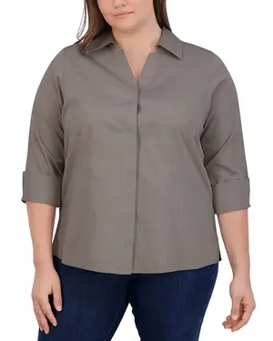 Foxcroft Taylor Blouse Charcoal