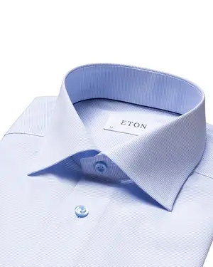 Eton Slim Fit Textured Dress Shirt - Blue