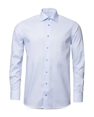 Eton Slim Fit Textured Dress Shirt - Blue
