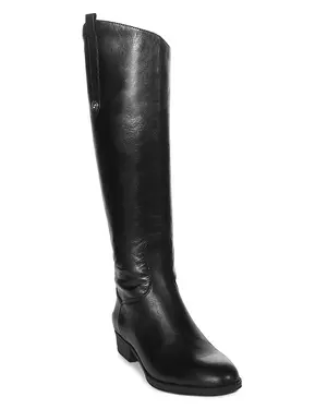 Distressed Leather Riding Boots