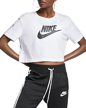 Nike Essential Cropped Logo Tee White/black