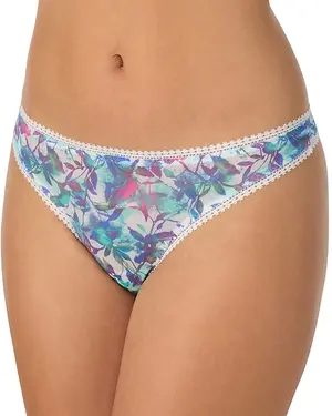 ON GOSSAMER Printed Hipster Thong - Shadow Floral