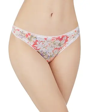 ON GOSSAMER Printed Hipster Thong Soft Floral