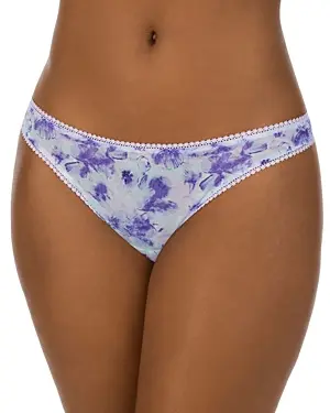 ON GOSSAMER Printed Hipster Thong Violet Dreams