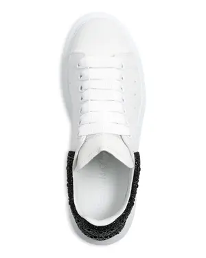 Alexander McQueen Oversized Sneakers With Crystal Embellished Heel - White/black