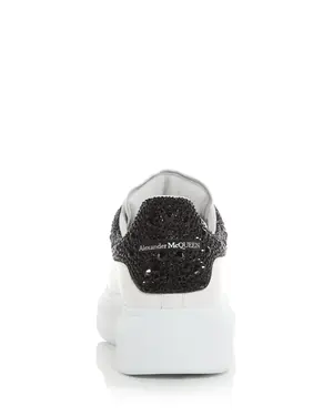 Alexander McQueen Oversized Sneakers With Crystal Embellished Heel - White/black