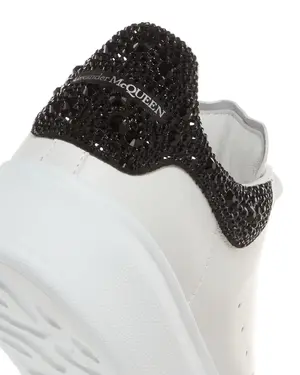 Alexander McQueen Oversized Sneakers With Crystal Embellished Heel - White/black
