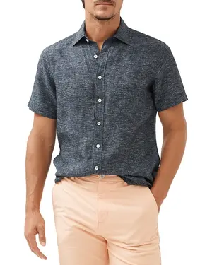 Rodd & Gunn RODD & GUNN Ellerslie Linen Textured Classic Fit Button-Up Shirt Bluesteel