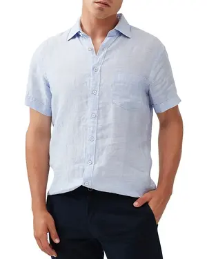 Rodd & Gunn Ellerslie Linen Textured Classic Fit Button-up Shirt - Iris
