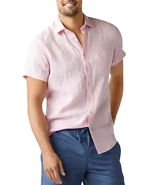 Rodd & Gunn RODD & GUNN Ellerslie Linen Textured Classic Fit Button-Up Shirt Shell Pink
