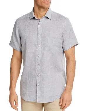 Rodd & Gunn RODD & GUNN Ellerslie Linen Textured Classic Fit Button-Up Shirt Smoke