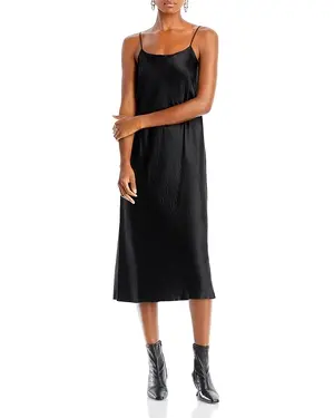 Vince Satin Slip Dress - Black