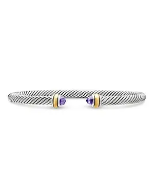 David Yurman David Yurman Cable Cuff Bracelet With Amethyst Amethyst