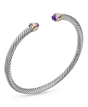 David Yurman Cable Cuff Bracelet With - Amethyst