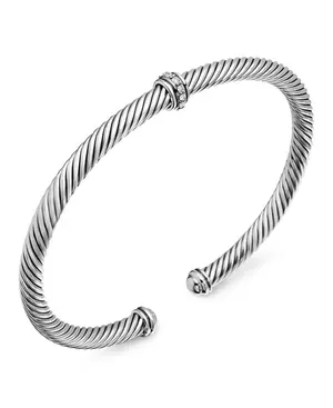 David Yurman Classic Cable Station Bracelet - White/silver