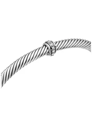 David Yurman Classic Cable Station Bracelet - White/silver