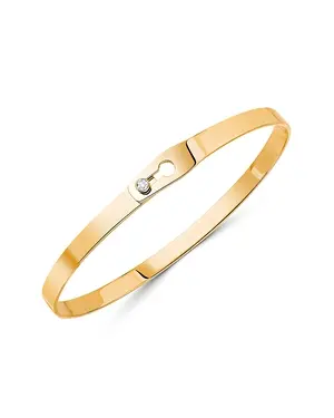 DINH VAN 18k Yellow Gold Serrure Diamond Bangle - White/gold