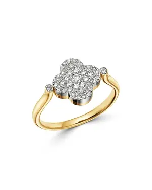 Bloomingdale'S Black Onyx & Diamond Clover Ring - Multi/gold
