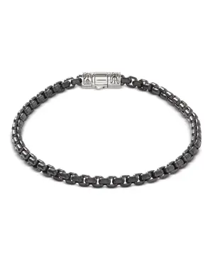 John Hardy Sterling Silver Black Box Chain Bracelet, 4mm - Silver/black