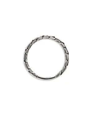 John Hardy Sterling Carved Chain Band Ring - Silver