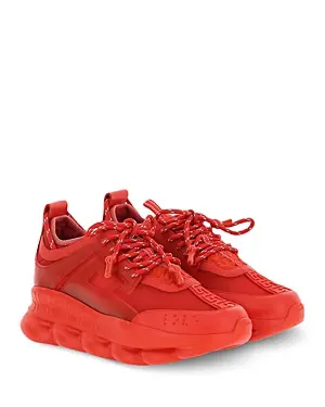 Versace Chain Reaction Low Top Sneakers - Black | Editorialist display picture 1