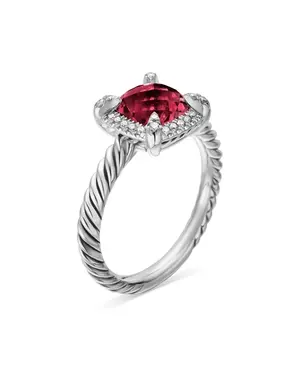 David Yurman Petite Chatelaine Ring With And Diamonds - Garnet