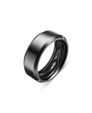 David Yurman Mm Beveled Band - Black