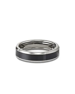 David Yurman David Yurman Titanium 6mm Beveled Band Black Titanium/grey Titanium