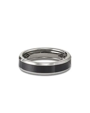 David Yurman Titanium 6mm Beveled Band - Black/gray