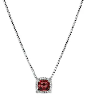 David Yurman David Yurman Sterling Silver Chatelaine Pendant Necklace With Garnet & Diamonds, 18 - Exclusive Garnet