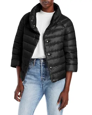 Herno Sofia Iconico Cropped Puffer Coat - Black