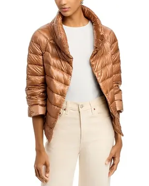Herno Sofia Iconico Cropped Down Puffer Coat - Camel