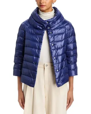 Herno Sofia Iconico Cropped Puffer Coat - Electric Blue