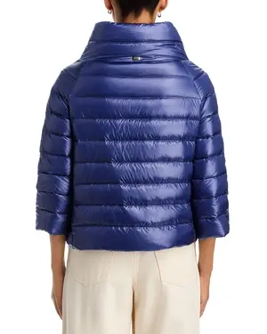 Herno Sofia Iconico Cropped Puffer Coat - Electric Blue