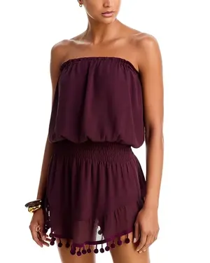 Ramy Brook Marcie Mini Dress Swim Cover-up - Merlot