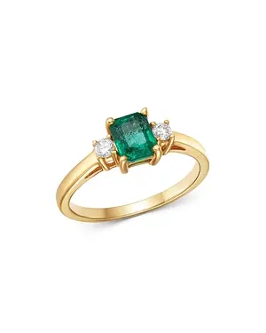 Bloomingdale'S 14k Yellow Gold Emerald And Diamond Ring - Green/gold