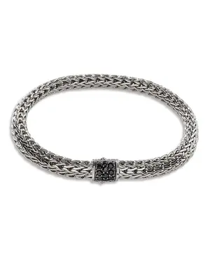 John Hardy Sterling Silver Bracelet With Black Sapphire - Black/silver