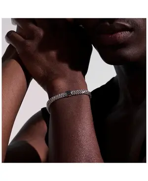 John Hardy Sterling Silver Bracelet With Black Sapphire - Black/silver