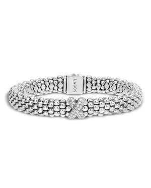 Lagos Sterling Silver Diamond Bracelet - White/silver